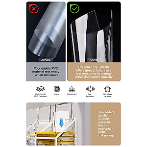 ALLTIDYUP Clear Over The Door Organizer 5 Shelf, Door Hanging Organizer with 10 Large Capacity Pockets, Behind The Door Storage for Pantry Dorm Room Bedroom Closet Nursery and Sundries, White