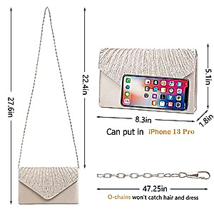 adoranda Satin Clutch Purses for Women Envelope Evening Bag for Wedding Party Proom Bridal clutch Handbag
