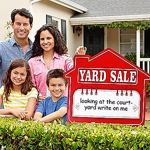 Thyle 12 Pack Yard Sale Signs with Stakes 16'' x 12'' High Visibility Sale Sign Protection Against Wind, Rain and Snow Weatherproof for Garage House Business or Personal Use(Red)