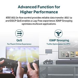 TP-Link 24 Port Gigabit Switch Easy Smart Managed Plug & Play Desktop/Rackmount Sturdy Metal w/ Shielded Ports Support QoS, Vlan, IGMP & LAG (TL-SG1024DE),Black