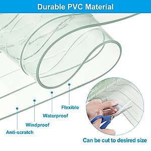 PATIKIL 6.8' x 7.5" Plastic Vinyl Strip Curtain, Clear PVC Freezer Curtain with Mounting Bracket for Walk-in Freezer Coolers Door Warehouse, Transparent