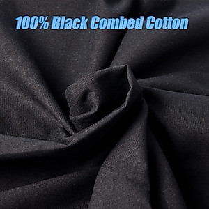 2 Yard Black Cotton Fabric,Natural Cotton Poplin Fabric by The Yard,Black Fabric,59 Inches Wide 100% Cotton Fabric,Soft Embroidery Muslin Quilting Fabric Material for Sewing Material Apparel Cloth