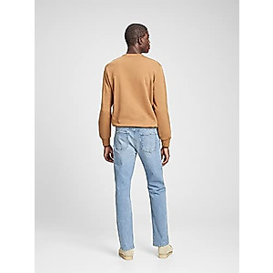 GAP Mens Straight Fit Jeans, Light Wash, 34W x 34L US