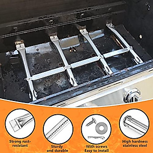 Hisencn Grill Replacement Parts for Charbroil 463436215, 463436214, 463436213, 463439915, 467300115, 463439914, 461372517, G432-Y700-W1, G432-0078-W1, Grill Burner, Heat Plate, Crossover Tube