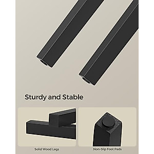 SONGMICS Duet Piano Bench with Padded Cushion and Storage Compartment, Piano Chair Seat, 13.4 x 29.1 x 19.7 Inches, Ink Black ULPB75BK