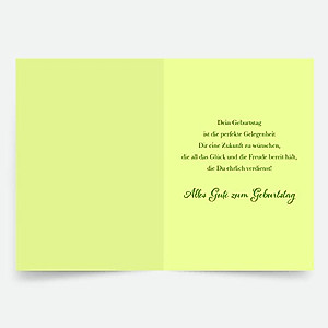 Designer Greetings German Language Happy Birthday Cards, “für Dich an Deinem Geburtstag” Flowers and Coffee Design (6 Cards with Envelopes / 6 Karten mit Umschlägen)