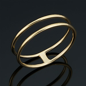 KoolJewelry 14k Yellow Gold 5.25mm Double Ring (size 7)