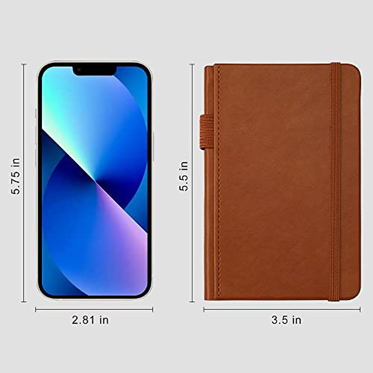 RETTACY Pocket Notebooks,2-Pack Small Notebook Hardcover Mini Journal with 312 Pages,100gsm Thick Lined Paper with Inner Pockets & Page Numbering,3.5" x 5.5"