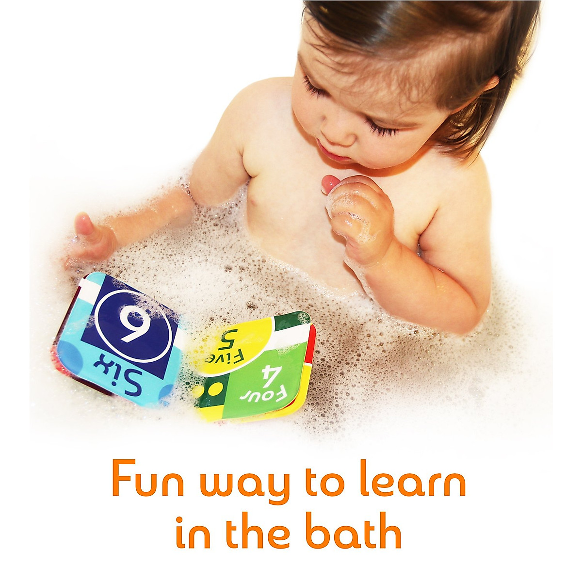 Floating Baby Bath Books Set of 4 - Bath Books for Babies, Infants - Waterproof, Mold-Free Bath Toys for Learning & Early Education (Fruit, Ocean, ABC, Numbers Books)