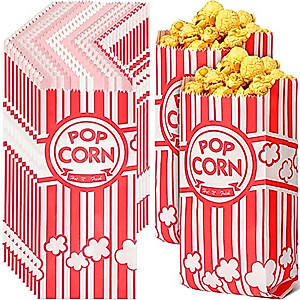 Popcorn Bags for Party, 1 Oz Paper Popcorn Bags Individual Servings Popcorn Boxes Red and White Popcorn Container Popcorn Holder for Circus Carnival Birthday Party Favor(500 Pieces)