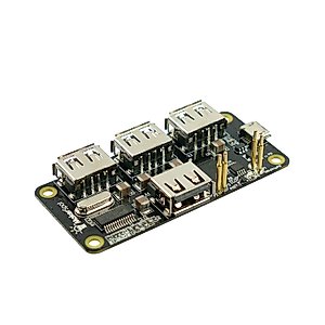 MakerSpot 4-Port Stackable USB Hub HAT for Raspberry Pi Zero V1.3 (with Camera Connector) and Pi Zero W /2W (with Bluetooth & WiFi)