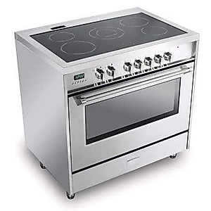 36" Electric Range with 5 Heating Elements Convection Oven 4.3 Cu. Ft. Capacity, 7 Functions Professional Electric Range Oven with Smooth Glass Top, Stainless Steel