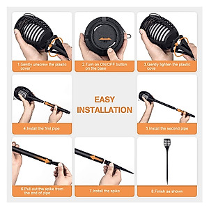 12 LED Solar Torch Light Outdoor Flickering Flame Dancing Lights Waterproof Landscape Lawn Night Light Garden Lamps (Emitting Color : 6pcs)