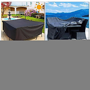 Zhadongli Art Outdoor Furniture Covers 110" Lx75 Wx36 H Outdoor Table Covers Waterproof Rectangle, Heavy Duty 420D Patio Furniture Covers Sectional Sofa Set
