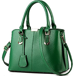 XingChen Purses and Handbags for Women Fashion Messenger Bag Ladies PU Leather Top Handle Satchel Shoulder Tote Bags Green