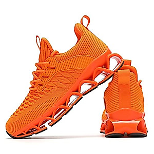 Women's Running Shoes Breathable Mesh Walking Shoes Slip on Tennis Sneakers Fashion Non Slip Work Sport Gym Cross Trainer Orange