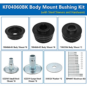 KF04060BK Body Mount Bushing Kit,Compatible with Ford F250 F350 Super Duty 2008-2016 2WD 4WD，Black