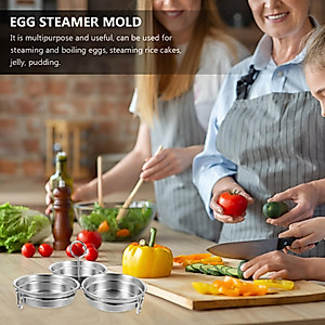 OKUMEYR 2pcs Stainless Steel Egg Steamer Egg Cooker Pan Nonstick Egg Poacher Pancake Maker Egg Maker Molds Stainless Steel Egg Poacher Breakfast Egg Poachers Small Tools Round Baby