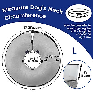 BARKLESS Inflatable Dog Cone Collar, Soft Dog Donut Collar After Surgery, 2-in-1 Dog Cone Alternative with Detachable Anti-Licking Shield, Soft Cone for Dogs Does Not Block Vision