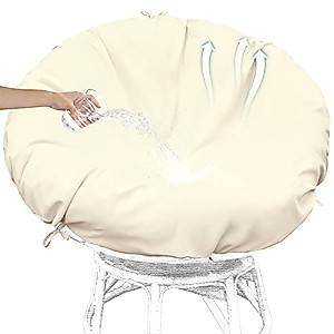 HILUHIDI Papasan Cushion Cover Only, Water-Resistant Papasan Chair Cushion Cover, Easy-to-Clean Papasan Chair Covers with Zipper in Indoor and Outdoor(Beige) (B)