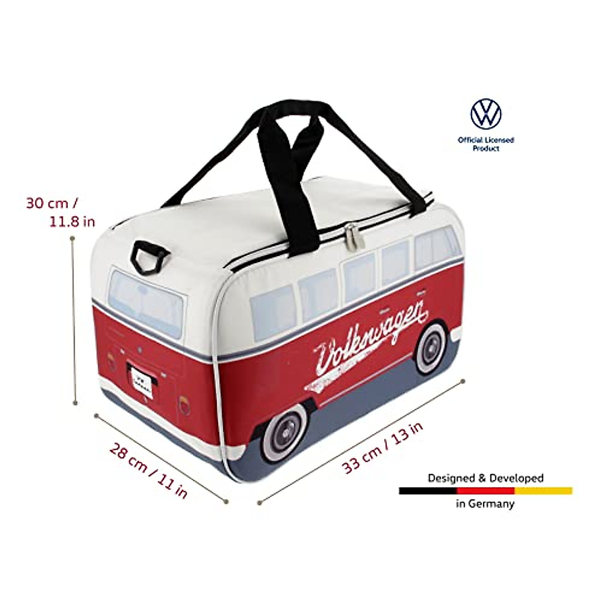 BRISA VW Collection - Volkswagen Samba Bus T1 Camper Van Cooler Bag 25 l (White/Red)