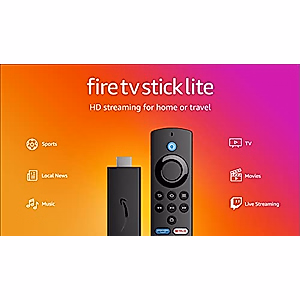 Fire TV Stick Lite, free and live TV, Alexa Voice Remote Lite, smart home controls, HD streaming
