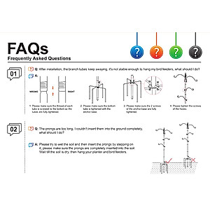 Bird Feeding Station Feeder Pole - Multi Hook 63 inches Stand for Watching Attracting Wild Bird Outdoor Hanging Pole by Highpro, 5-Prong Anchor Base