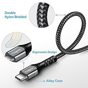 Fasgear USB C to USB C Cable 1.6ft, Type C USB 3.1 Gen 2 10Gbps 4K@60Hz Output 5A 100W Fast Charge Power Delivery (PD),for PD Docking Station,T5 LaCie SSD,Hard Drives,MacBook Pro,iPad Pro 2018,Black