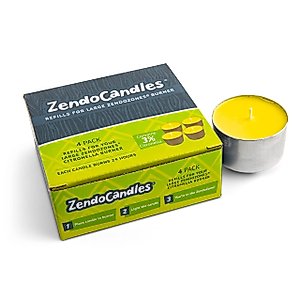 ZendoZones ZendoCandles® 3% Citronella Refill Candles for use with Large Citronella Burners, Case Pack of 12