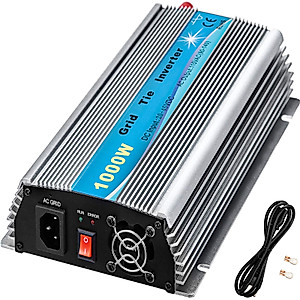 VEVOR Grid Tie Solar Inverter, 1000W MPPT Power Inverter, 50/60 Hz Solar Grid Tie System, Grid Tie Inverter, DC 20-45V Input to AC 90-140V Output Wind Turbine Grid Tie Inverter for Solar Panel System