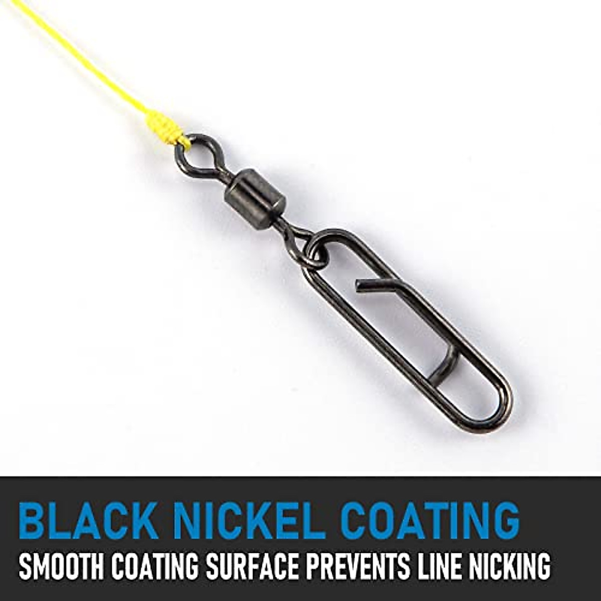 Dr.Fish 20 Pack Fishing Power Clips Swivels Barrel Snap Swivels Quick Change Fishing Snap Connector High Strength Speed Clips Swivels Fishing Tackles Freshwater Saltwater 66LB