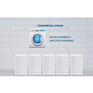 Cotton Terry Towels Cleaning Cloths, 100% Cotton Terry Cloth Bar Rags White Bar Towels, Multipurpose High Absorbent Terry Towels for Cleaning Auto Detailing or Painters- White- 12"x12" (500 Pack)