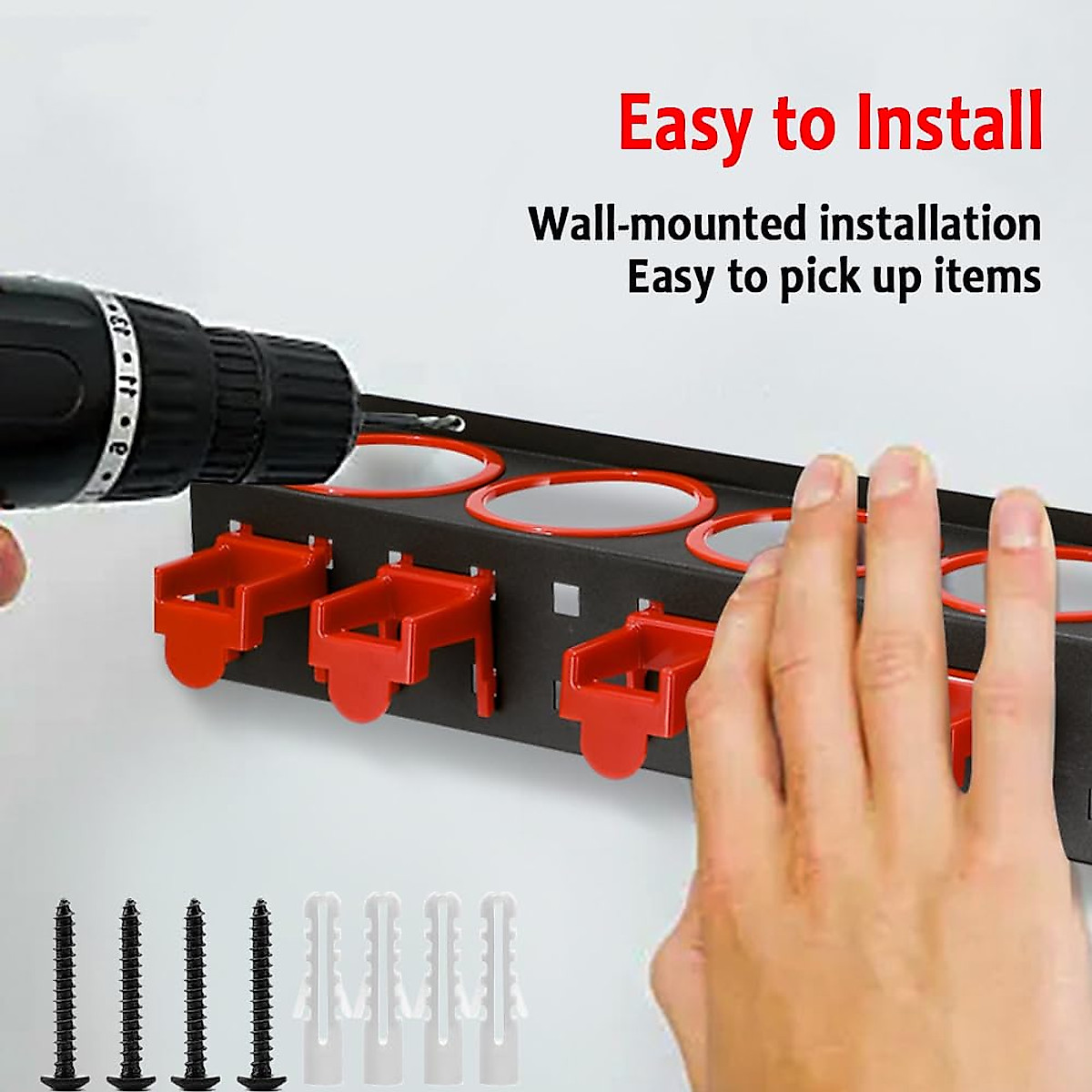 HMRCYTE Wall Mounted Spray Bottle Holder, 2 Pack Spray Can Holder, Spray Bottle Storage Rack, Garage Bottle Organizer with Car Cleaning Brush Kit, Aerosol Can Organizer for Garage Car Beauty Accessory