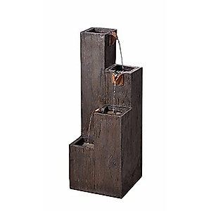Kenroy Home 51017WDG Lincoln Outdoor Water Fountain, Dark Wood Grain, Small