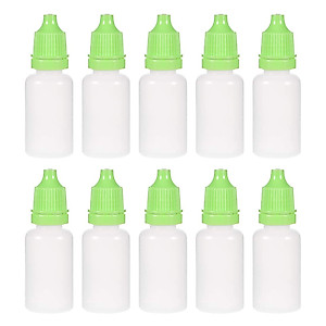 uxcell Plastic Dropper Bottles, 10ml/0.34 oz Empty Squeezable Dropper Bottle with Cap, Green, Pack of 10