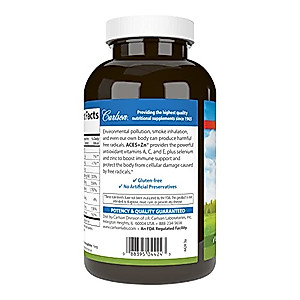Carlson - ACES + Zn, Vitamins A, C, E + Selenium & Zinc, Thyroid Support, Multivitamin with Zinc, Cellular Health & Immune Support, Selenium Multivitamin, Antioxidant, 360 Softgels