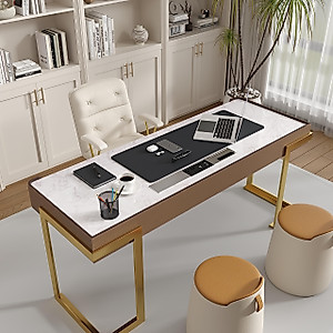 Docoper Marble Wallpaper White Peel and Stick Wallpaper Self Adhesive Removable 15.7”x78.7” Granite Contact Paper for Countertops Waterproof Drawer Liner Countertops Cabinet Bedroom Renter Friendly