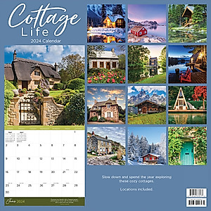 TF PUBLISHING 2024 Cottage Life Wall Calendar | Large Grids for Appointments and Scheduling | Vertical Monthly Wall Calendar 2024 | Home and Office Organization | Premium Gloss Paper | 12"x12"