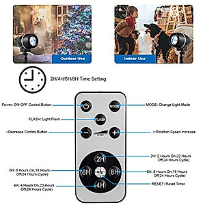 Tangkula Christmas Snowflake LED Projector Lights, Rotating Snowfall Projection with Remote Control, Outdoor Landscape Decorative Lighting for Christmas, Holiday, Party, Wedding, Garden, Patio