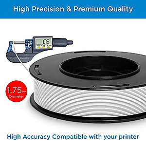 Luftzeuge PLA Filament 1.75mm with Excellent Adhesion - Dimensional Accuracy +/- 0.03mm for High Precision - Fit Most FDM Printers - 0.25KG Per Spool - 4 Colors Bundle (Black, White, Blue, Red)