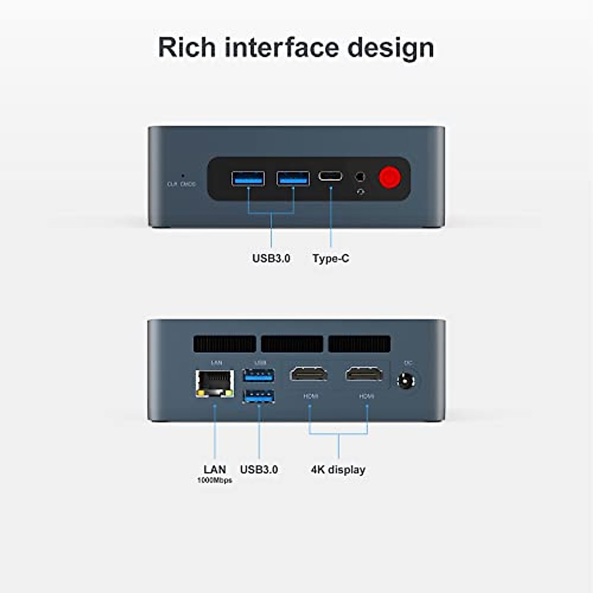 Beelink New 8th Generation Intel 4 Cores 8 Threads i5-8259U Processor(up to 3.8GHz), Mini pc with 16G DDR4 RAM/500GB NVMe M.2 SSD, Support 4K Dual HDMI Display,WiFi5,BT5.0, 4*USB 3.0