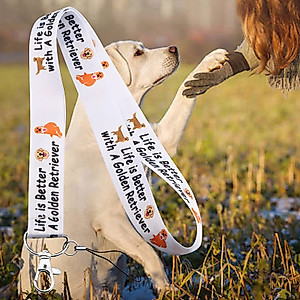 LQRI Golden Retriever Lover Lanyard ID Holder Gift Clip Dog Lover Gift Life is Better with A Golden Retriever Pet Dog Gift