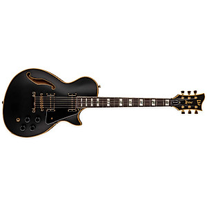 ESP 6 String LTD Xtone PS-1000 Semi-Hollow Guitar, Vintage Black, Right, (XPS1000VB)