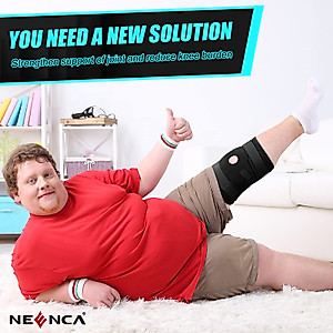 NEENCA Plus Size Knee Brace for Knee Pain, Adjustable Knee Support with Side Stabilizers & Patella Gel Pad, Neoprene Brace for Meniscus Tear, Arthritis, Joint Pain Relief, ACL, PCL, Sports. Plus Size