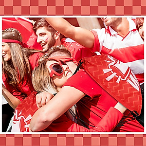 Paterr 12 Pack Team Spirit Drawstring Backpack Bags with We Are #1 Finger Gesture Polyester Red Drawstring Bag Bulk for Gym Sport Spirit Items Cheerleading Party Favors, 16.54 x 13.39 Inch