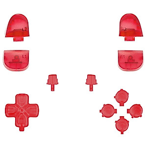 eXtremeRate Full Set Shell with Buttons Touchpad Cover, Clear Red Custom Replacement Decorative Trim Shell Front Back Plates Compatible with p s 5 Controller BDM-030 BDM-040 BDM-050