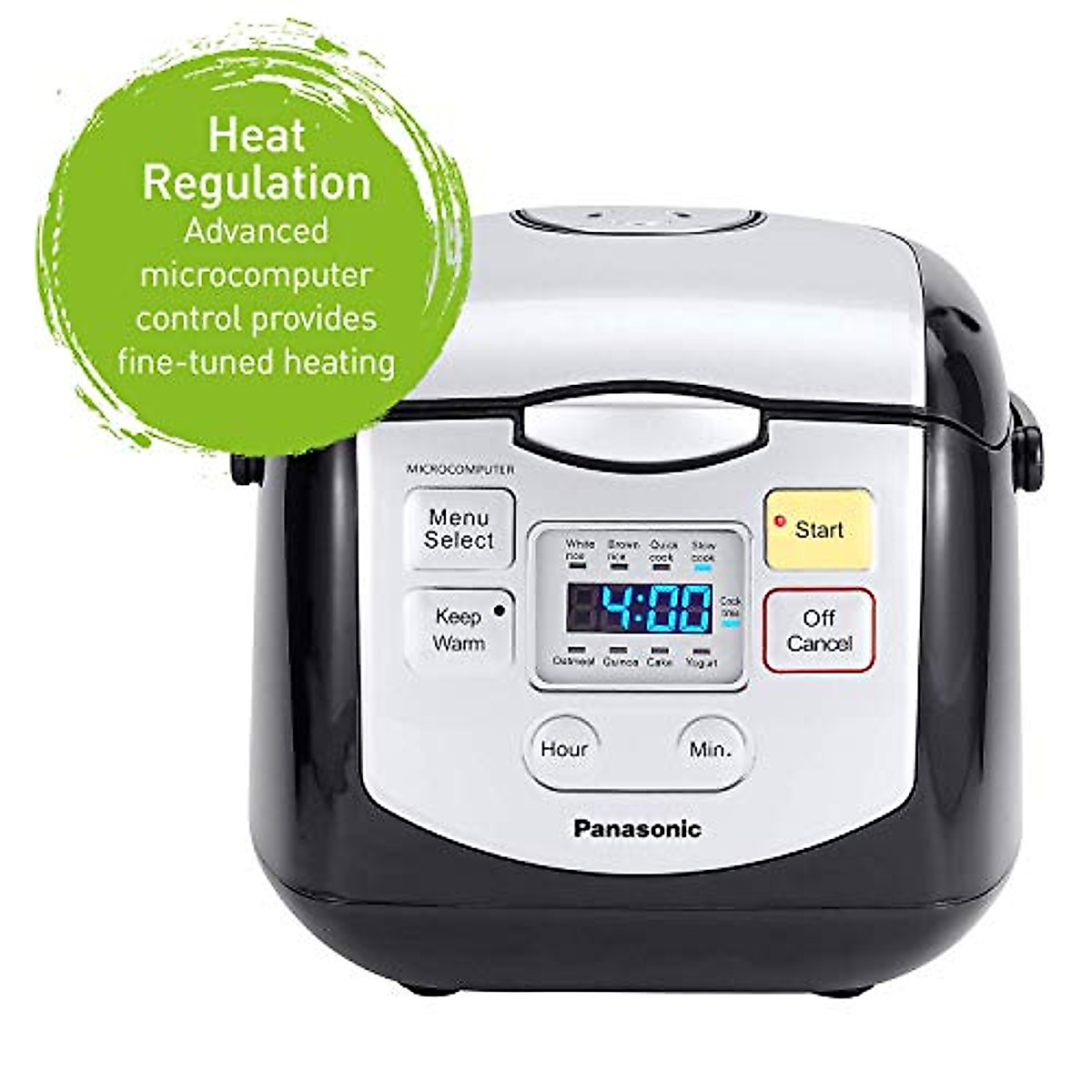 Panasonic SR-ZC075K 4-Cups (Uncooked) Rice Cooker & Multi-Cooker, Black