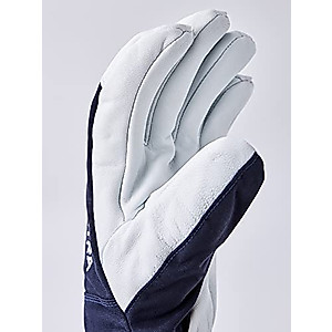 Hestra Army Leather Heli Ski Glove - Classic 5-Finger Snow Glove for Skiing, Snowboarding and Mountaineering, Navy, 7
