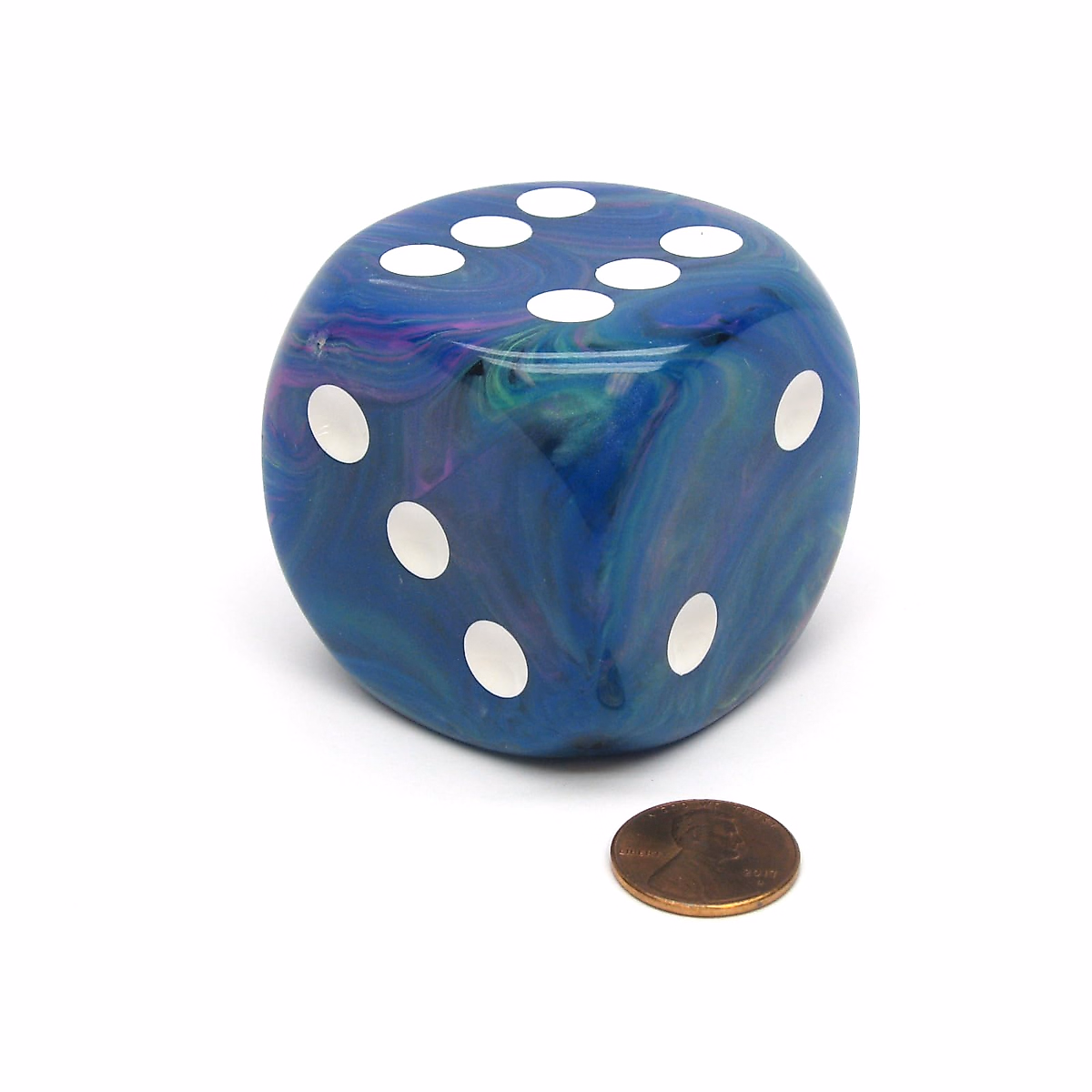 Waterlily Festive Die with White Pips D6 50mm (1.97in) Pack of 1 Chessex