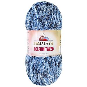 4 Pack/Skein Himalaya Dolphin Tweed, Each Skein 100 Gr/3,5 oz, 88 yards/80m., Super Bulky Yarn, Blanket Yarn, Velvet Yarn, Knitting Yarn, Amigurumi Yarn, Baby Yarn (92012)